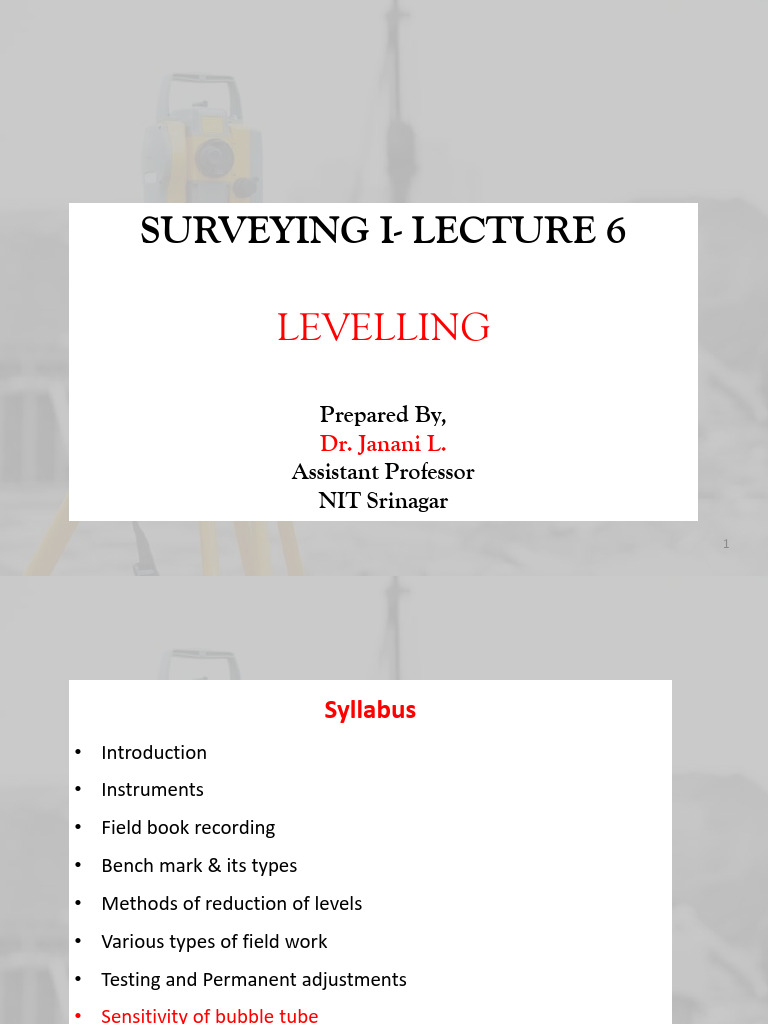 Surveying I Lecture 6 (1) | PDF | Sea Level | Rotation