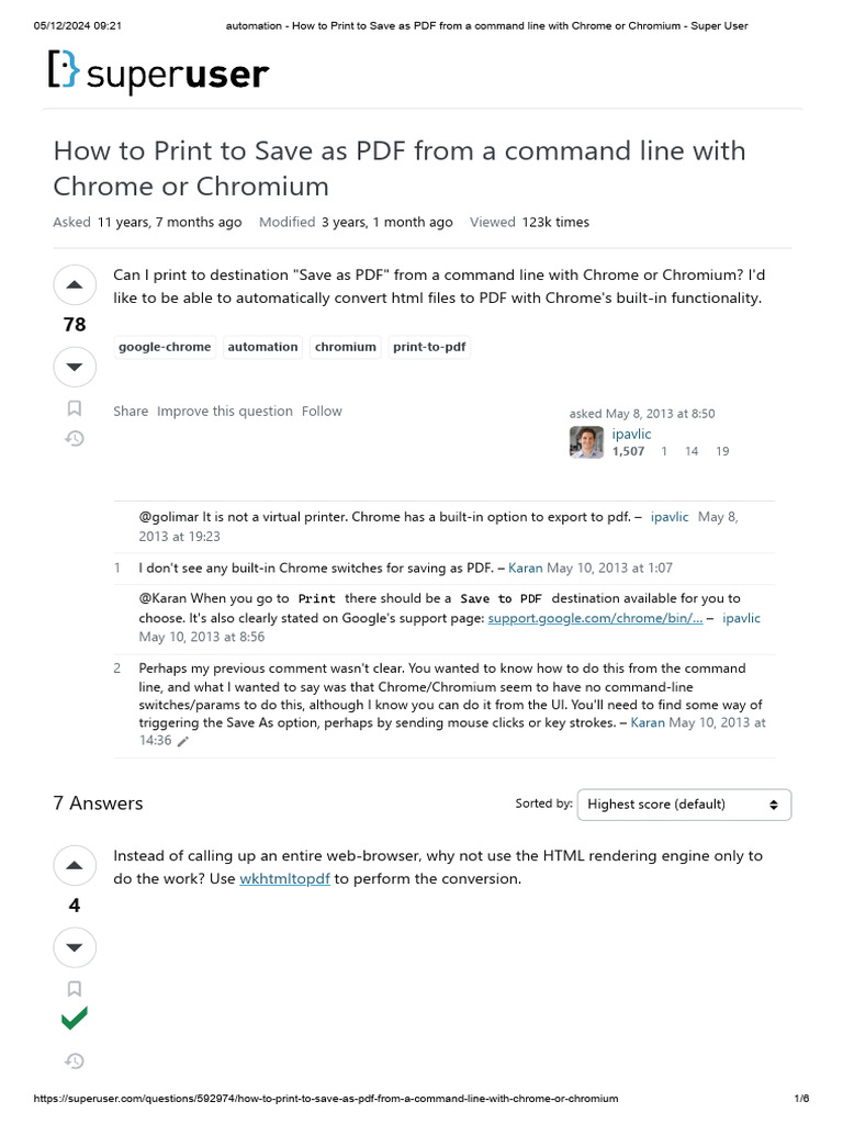 automation - How to Print to Save as PDF from a command line with Chrome or Chromium - Super ...