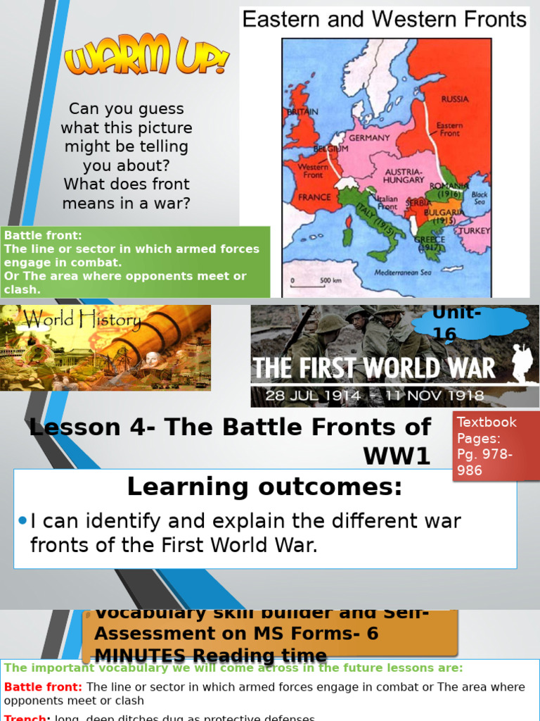 Battle Fronts of World War I Explained | PDF | World War I | Western ...
