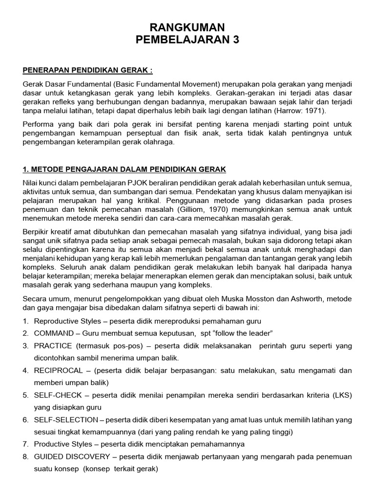 Rangkuman Pembelajaran 3 | PDF