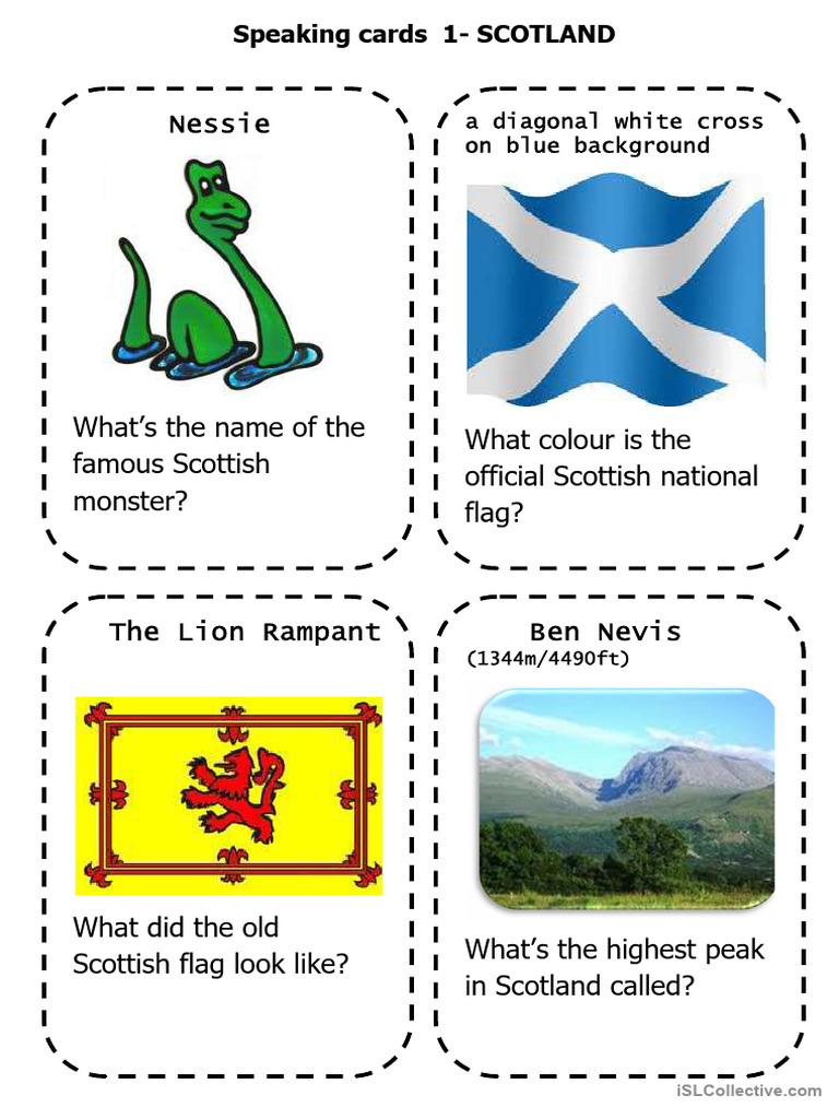 Speaking Cards Scotland # 1 | PDF | Scotland