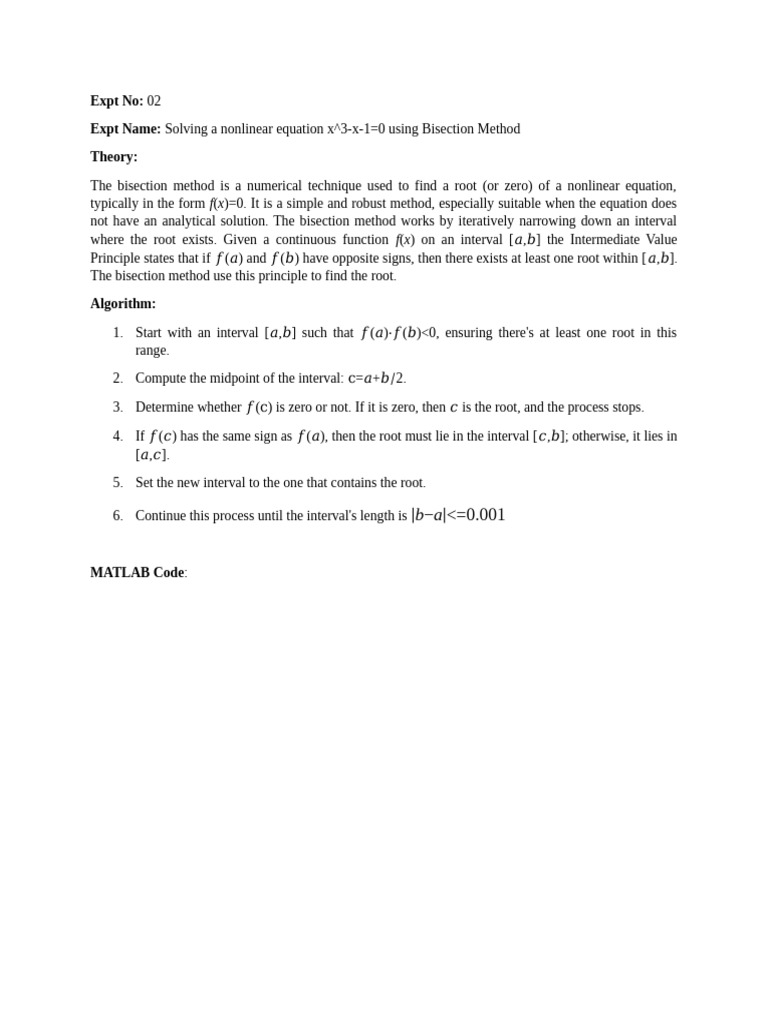 Expt No 2 numerical | PDF