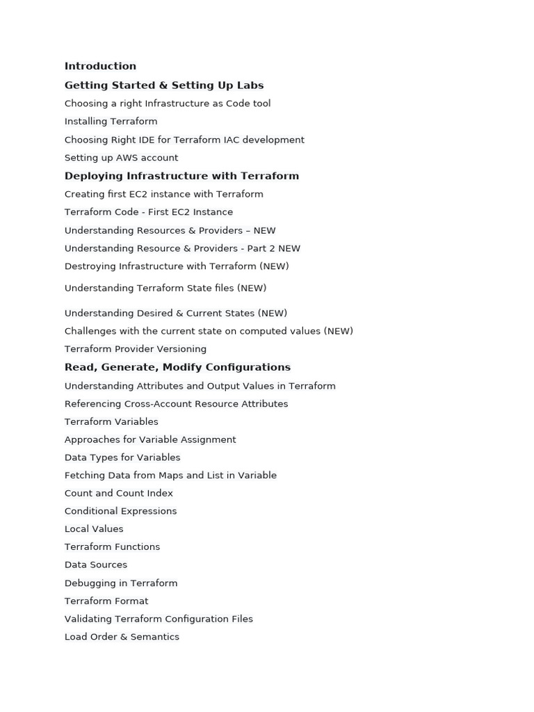 Terraform Syllabus (1) | PDF | Variable (Computer Science) | Computer Engineering