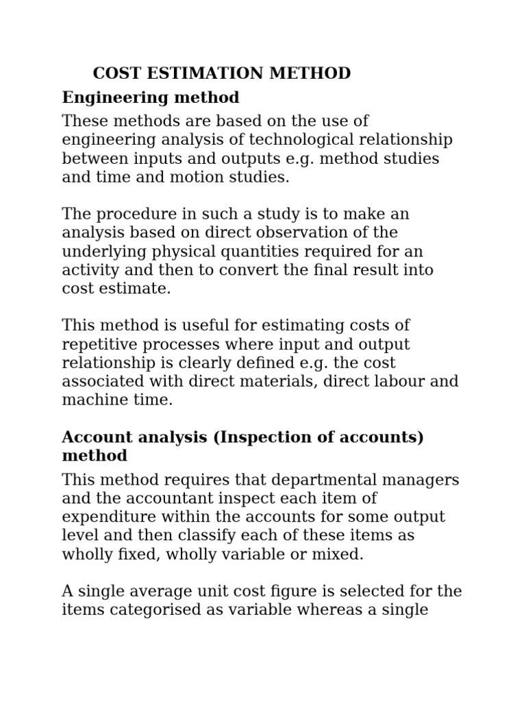 Lesson 4 Cost Estimation Methods 2024 | PDF | Linear Regression | Regression Analysis