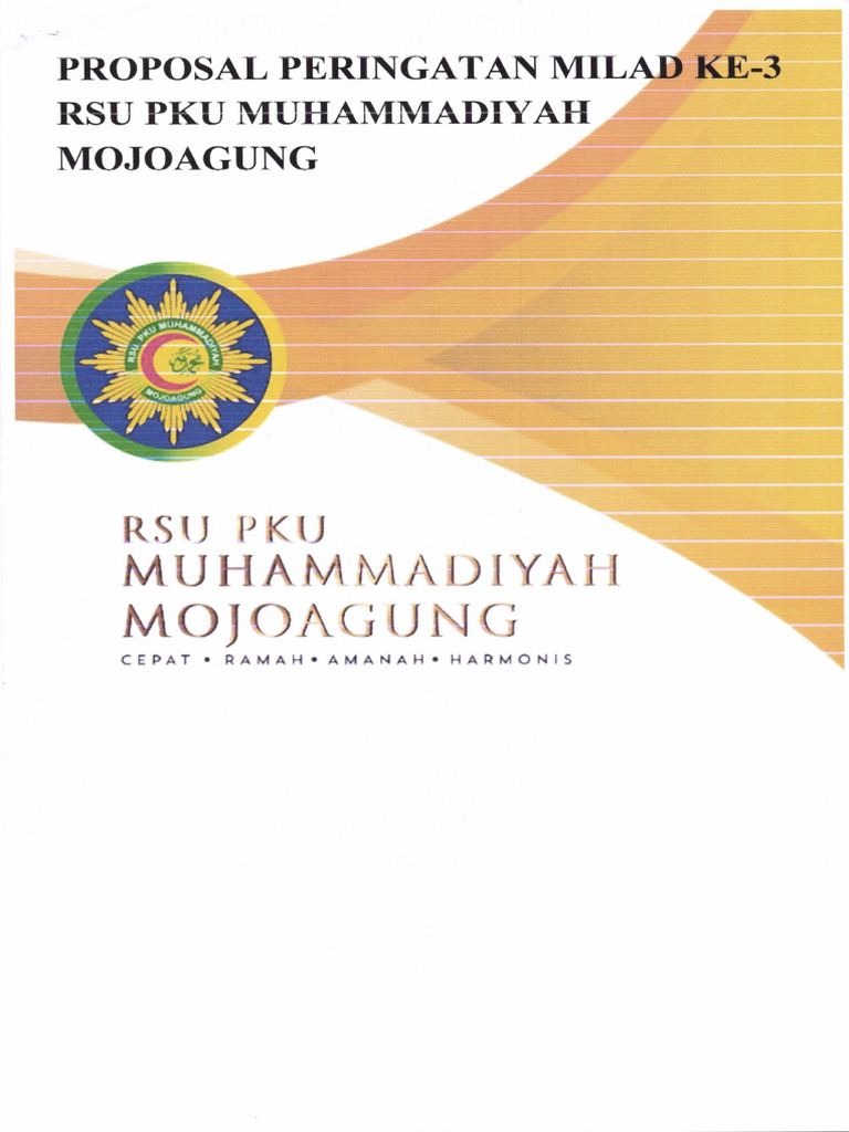 Proposal Peringatan Milad Ke 3 RSU PKU Muhammadiyah Mojoagung | PDF