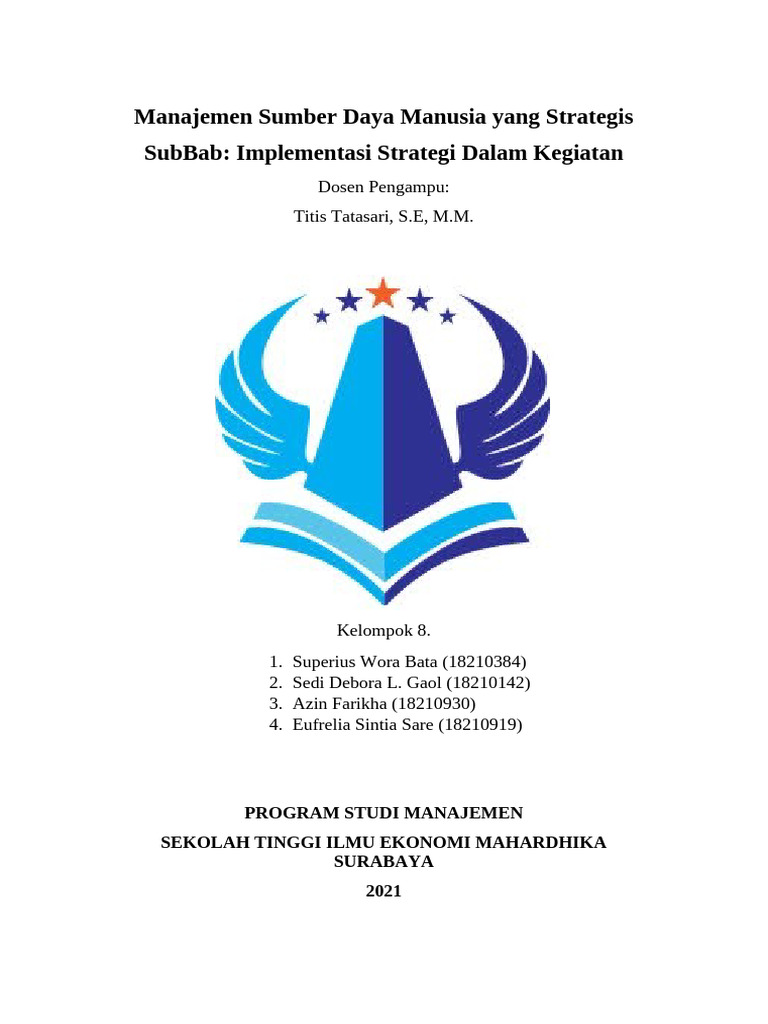 Buku Ajar MSDM Strategi BAB Implementasi Strategi kel. 8 | PDF
