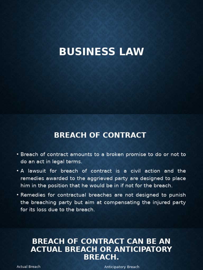 BUSINESS LAW (1) | PDF | Negotiable Instrument | Breach Of Contract