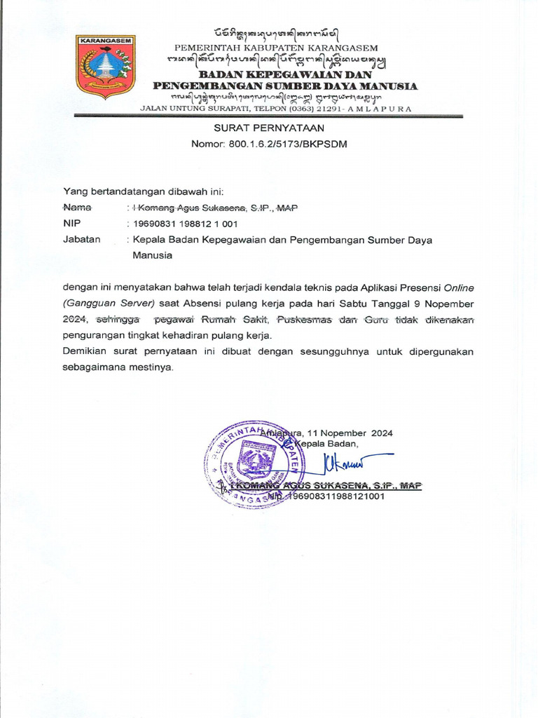 Surat Pernyataan 5173 - 0001 | PDF