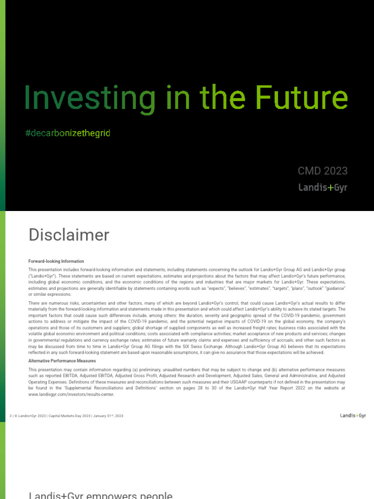 Landis Gyr Capital Markets Day 2023 Presentation | PDF