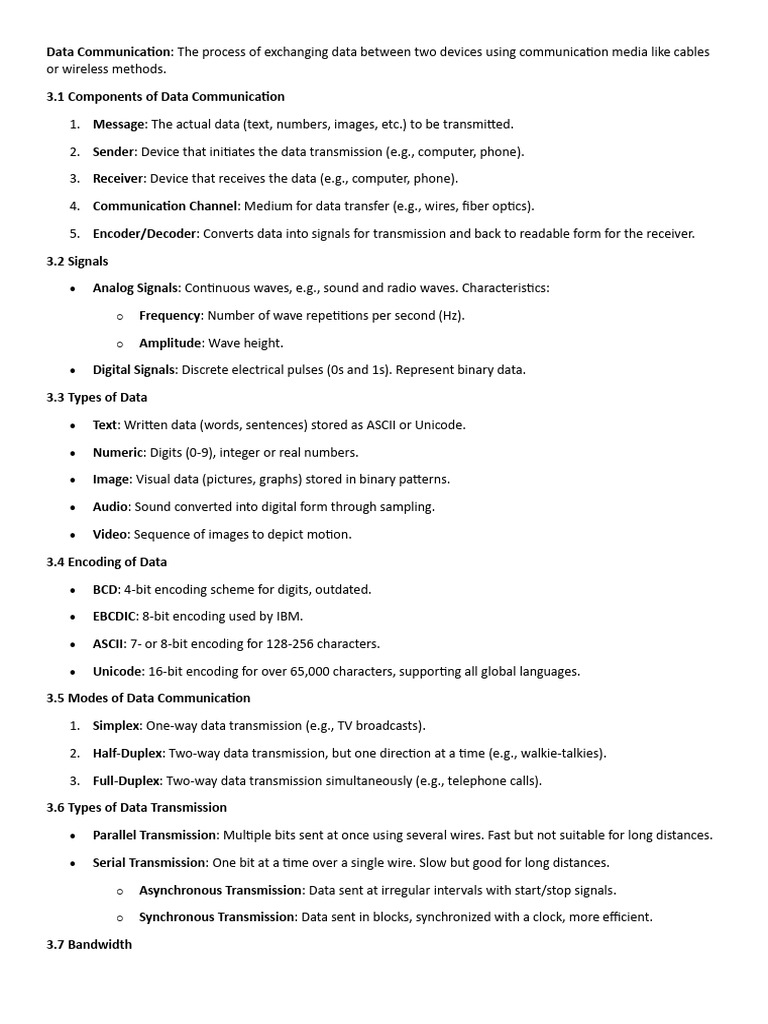 Computer Science PTB Chapter 3 Part 1 Concise Notes For Revision | PDF ...