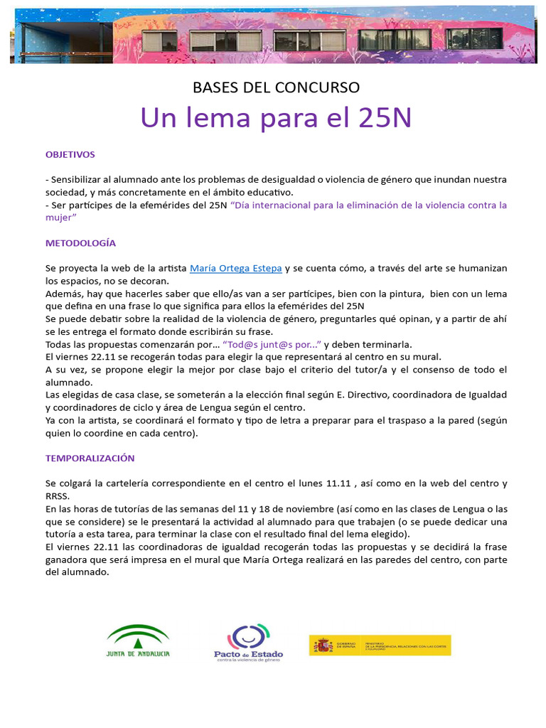 BASES DEL CONCURSO lema 25N | PDF