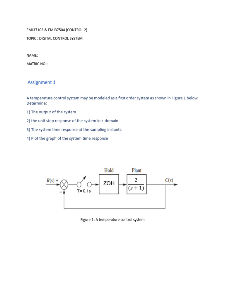 Digital Control System Assignment Guide Pdf