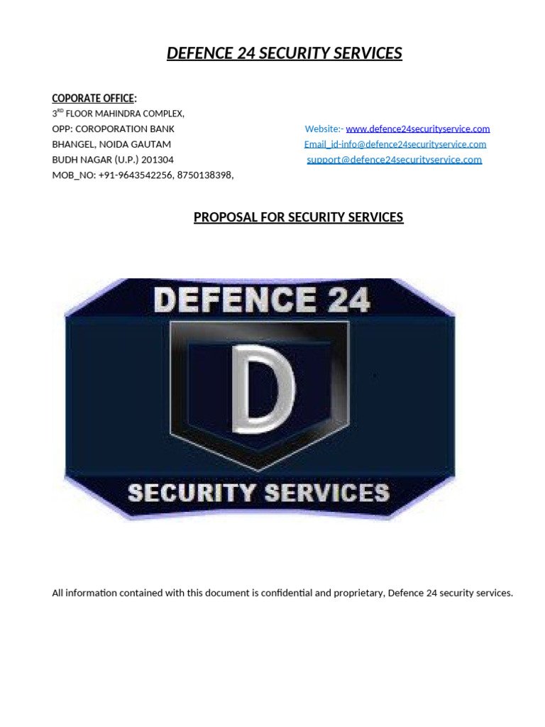 Defence 24 Security Services Quotation | PDF | Identity Document