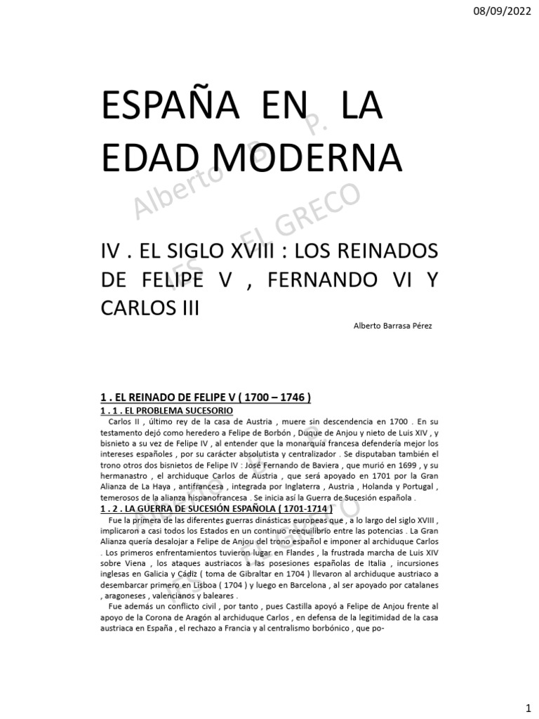 06edad Moderna IV Historia de Espa A | PDF | Imperio español | España