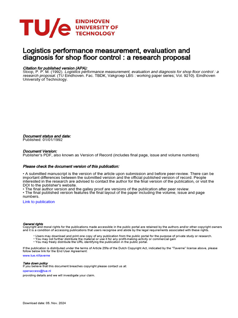 Logistics Performance Measurement, Evaluation, and Diagnosis For Shop ...