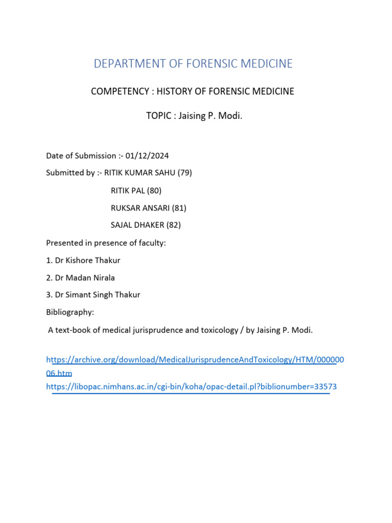 Jaising P. Modi | PDF