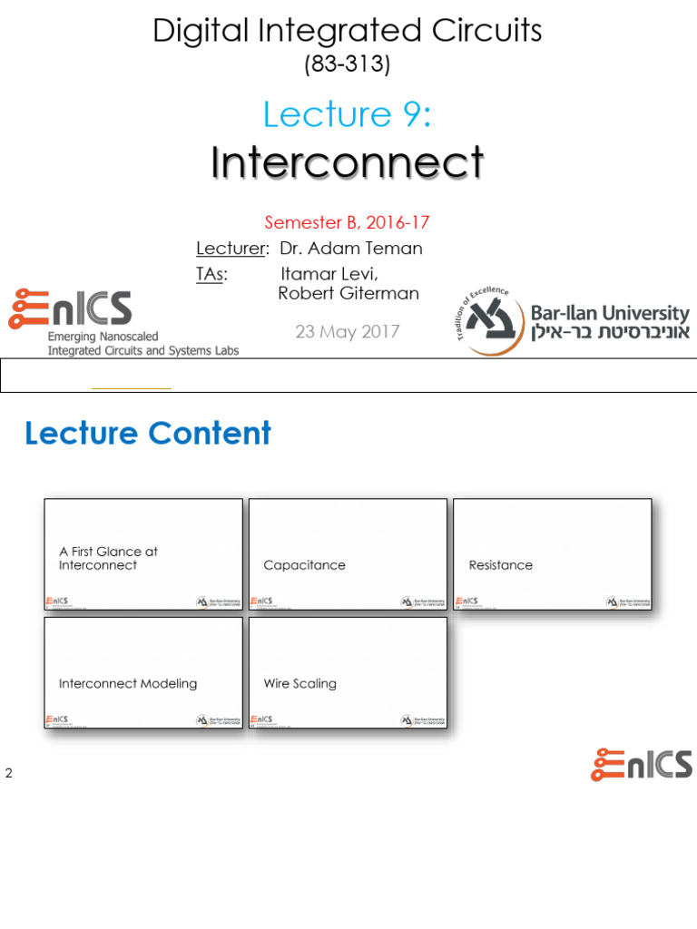 Lecture-6 (9) - Interconnect | PDF | Capacitor | Capacitance