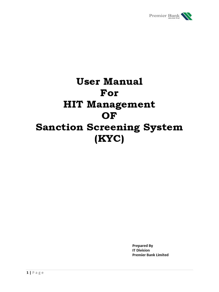 KYC HIT Management PDF | PDF