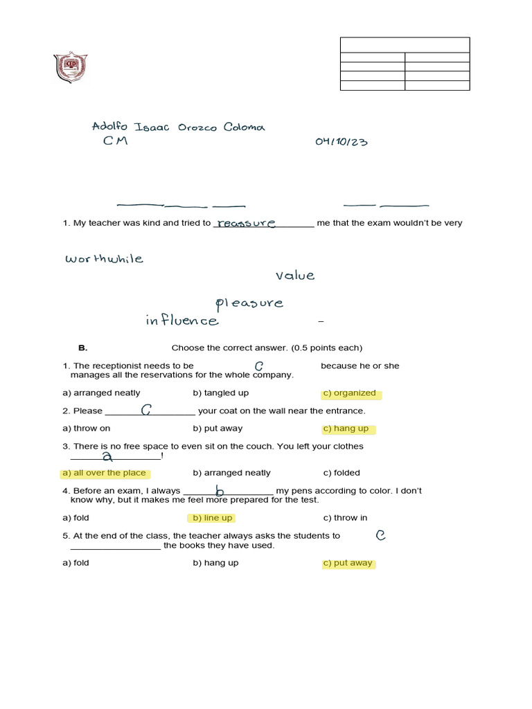 English Test Module Iv 2023 Pdf Subject Grammar