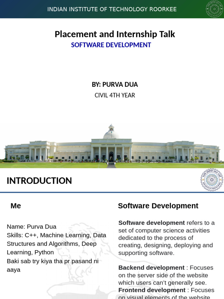 Placement Talk | PDF | Computer Programming | Information Technology