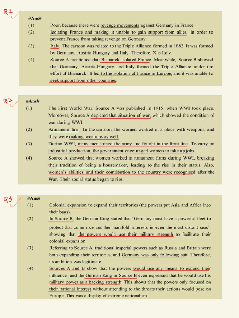 History DBQ (WWI) ANS | PDF