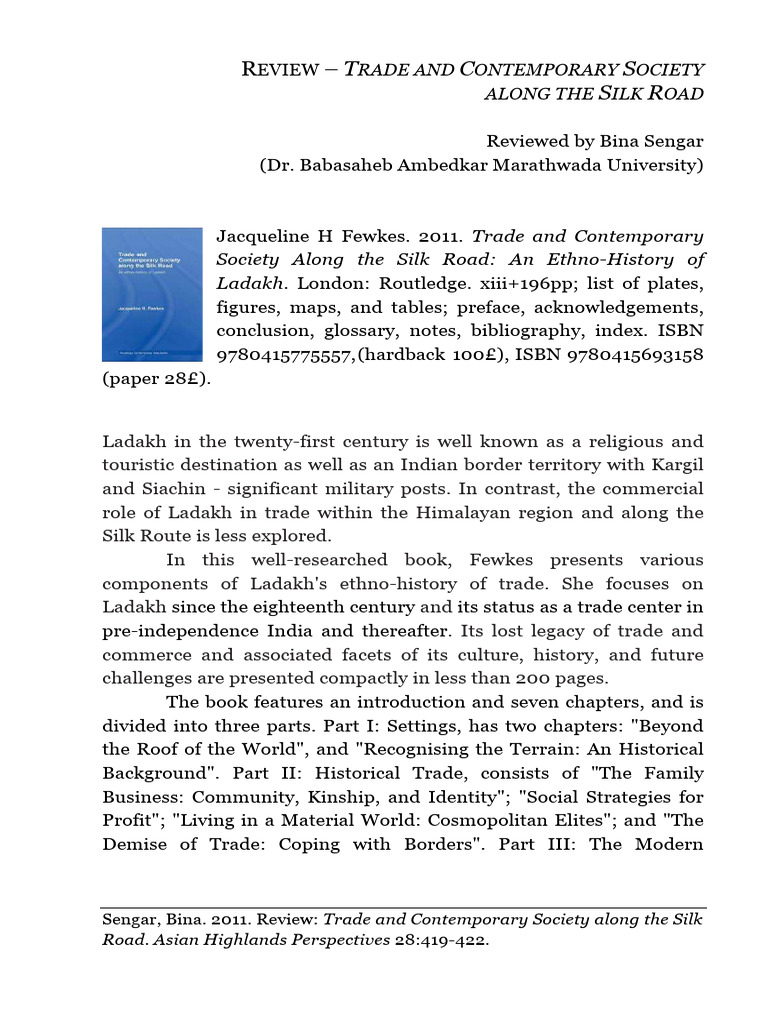 AHP28 Review Ladakh Ethnohistory | PDF | Ethnography