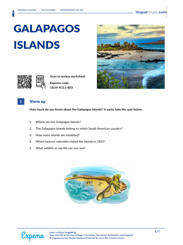 Galapagos Islands British English Student B1 B2 | PDF