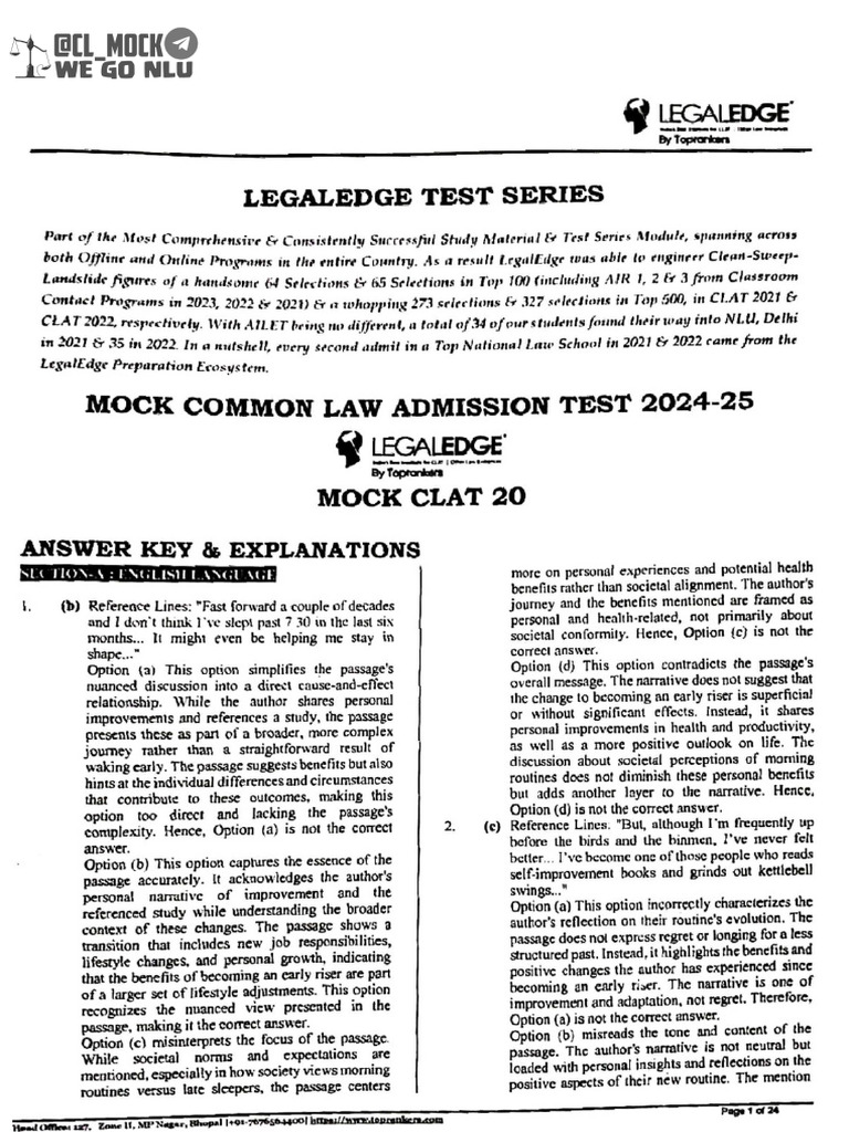 LE Mock 20 Solutions wgn | PDF