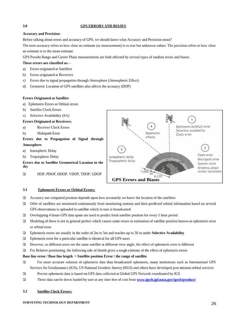 GPS Errors and Biases Explained | PDF | Ionosphere | Global Positioning System