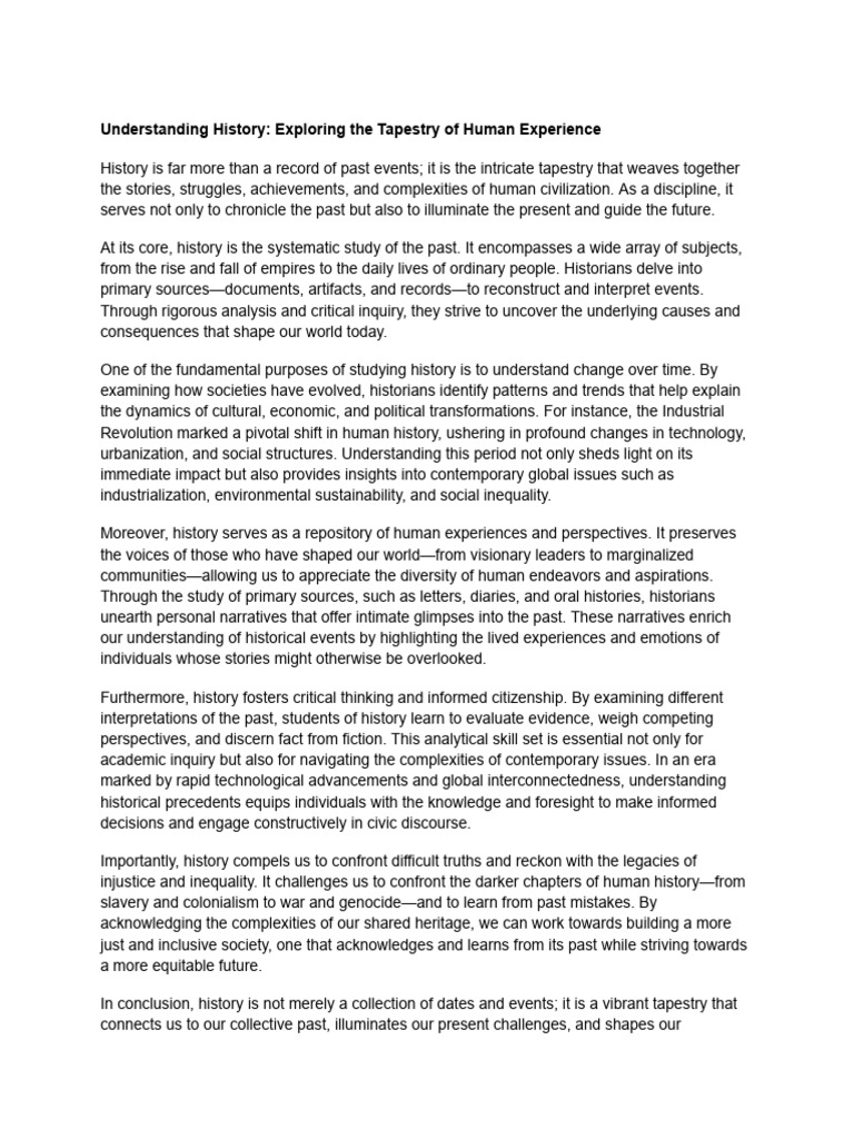 The Importance of Studying History | PDF | Critical Thinking | Historian