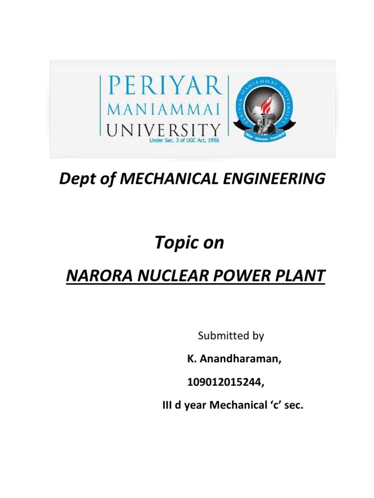 Narora Nuclea Power Plant | PDF | Nuclear Power Plant | Nuclear Power