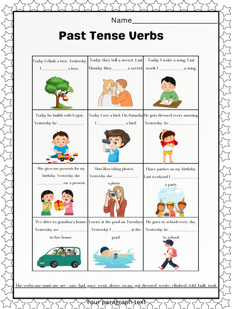 Past Tense Verb Practice Exercises | PDF