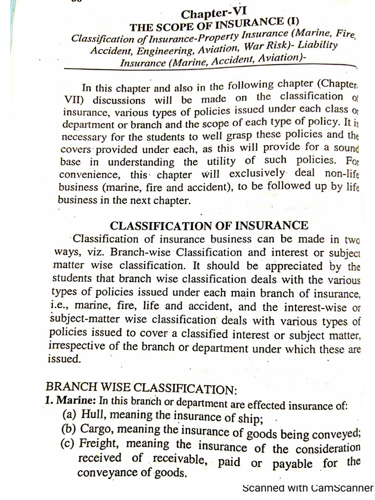 Classification of Insurance | PDF