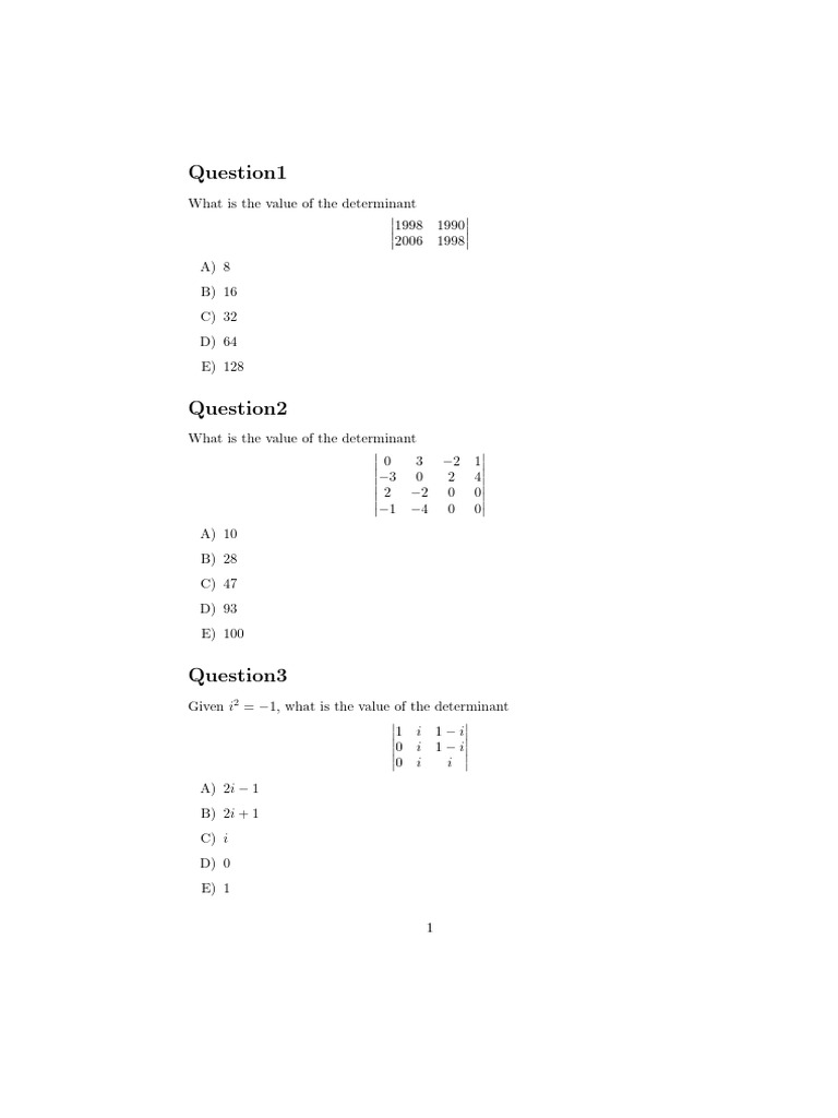 Determinant | PDF