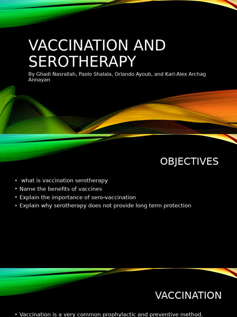 Vaccination vs. Serotherapy Explained | PDF
