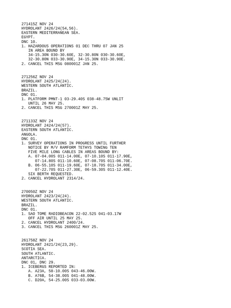 NAVAREA IV HYDROLANT | PDF | Earth Sciences