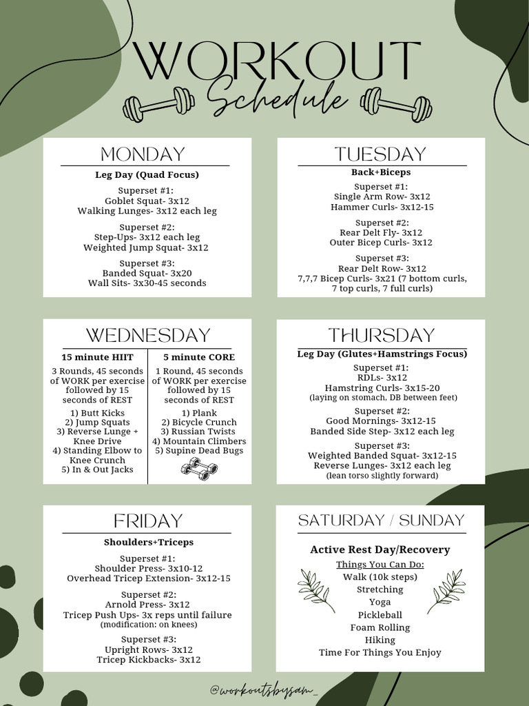 1 week workout freebie | PDF | Weight Training | Physical Exercise