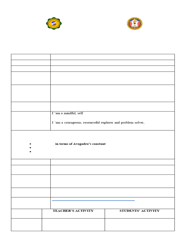 New Lesson Plan Template | PDF | Mole (Unit) | Matter