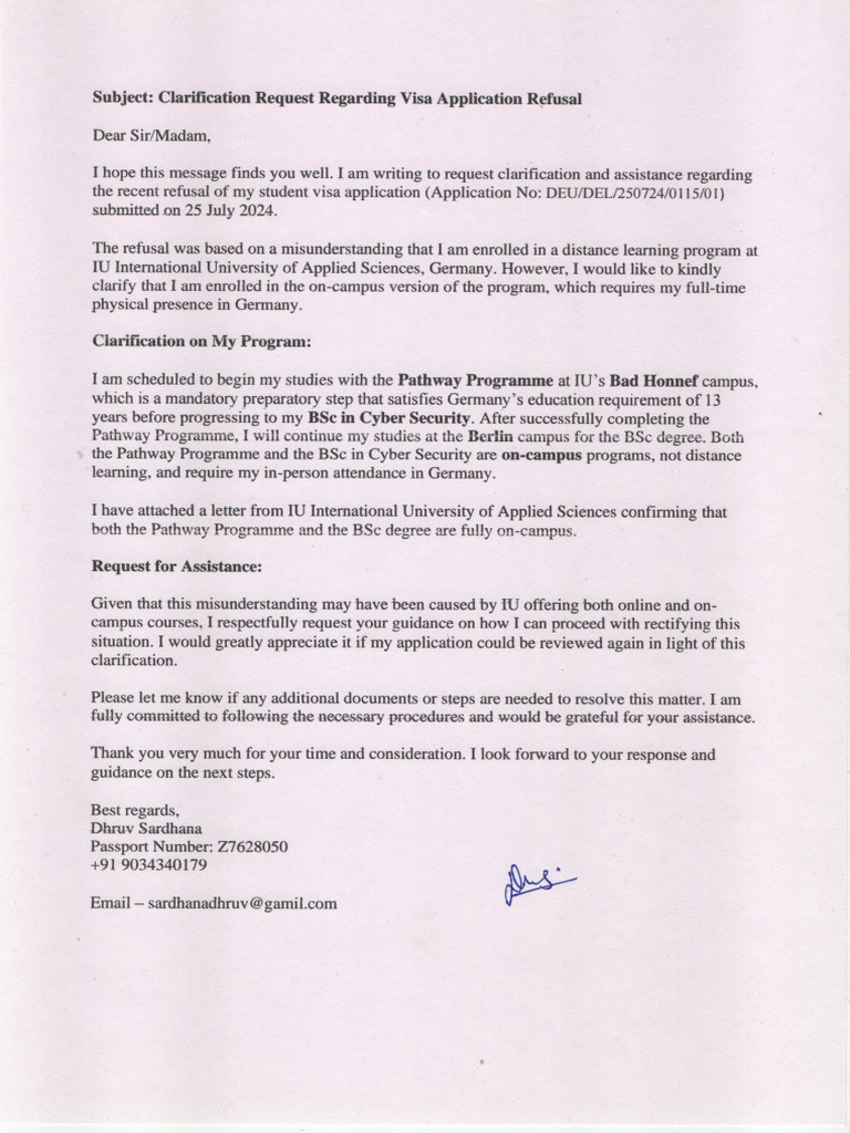 Visa Request Letter | PDF