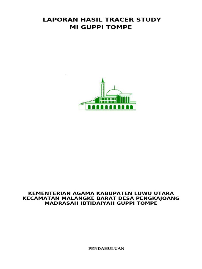 LAPORAN HASIL TRACER STUDY Mi | PDF