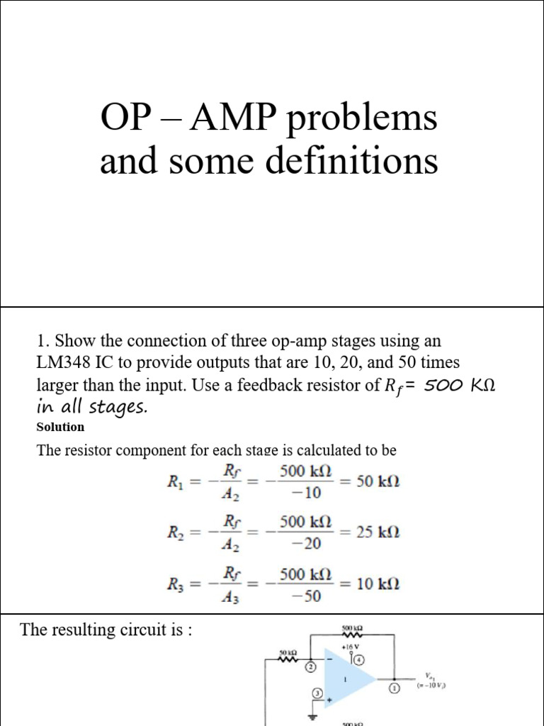 OP AMP Problems and Some Definitions | PDF