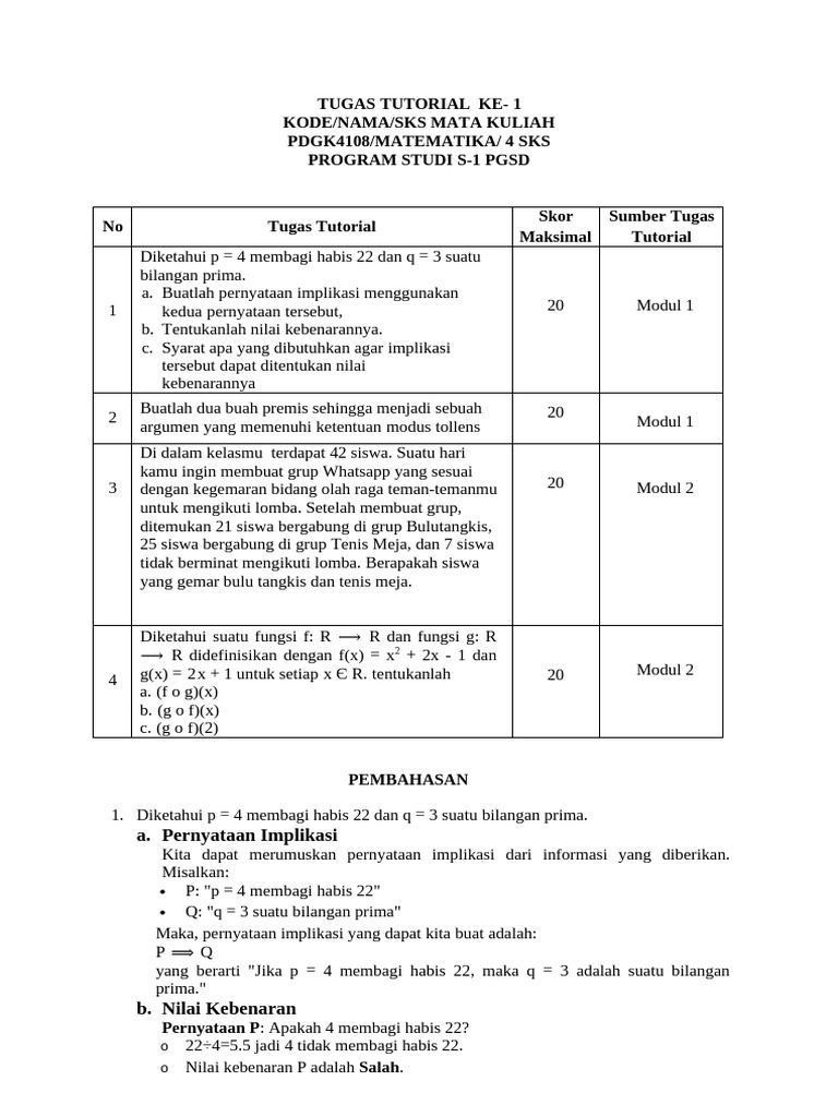 Tugas Tutorial 1 | PDF