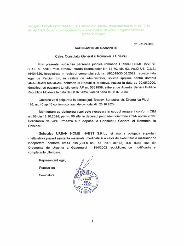 Scrisoare de Garantie | PDF