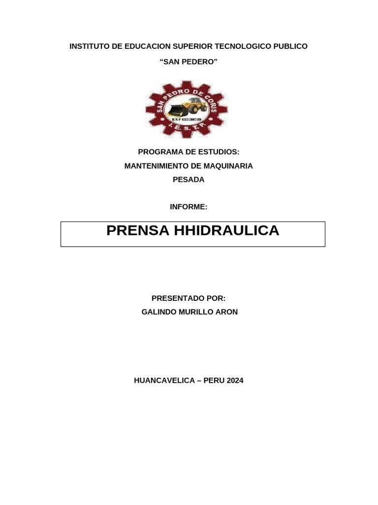 Informe Prensa Hidraulica | PDF | Control numerico | Software