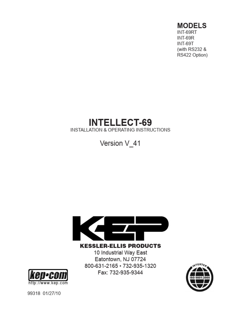 INTELLECT-69 Ratemeter Totalizer Manual | PDF | Electrostatic Discharge ...
