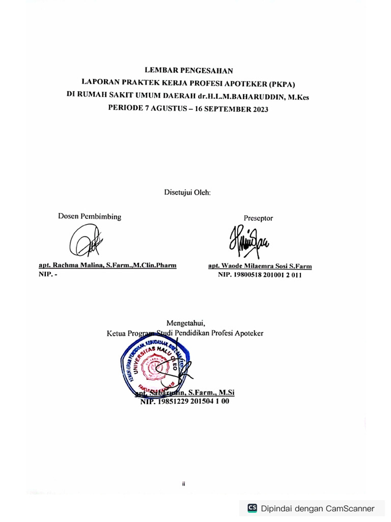 Lembar Pengesahan RS | PDF