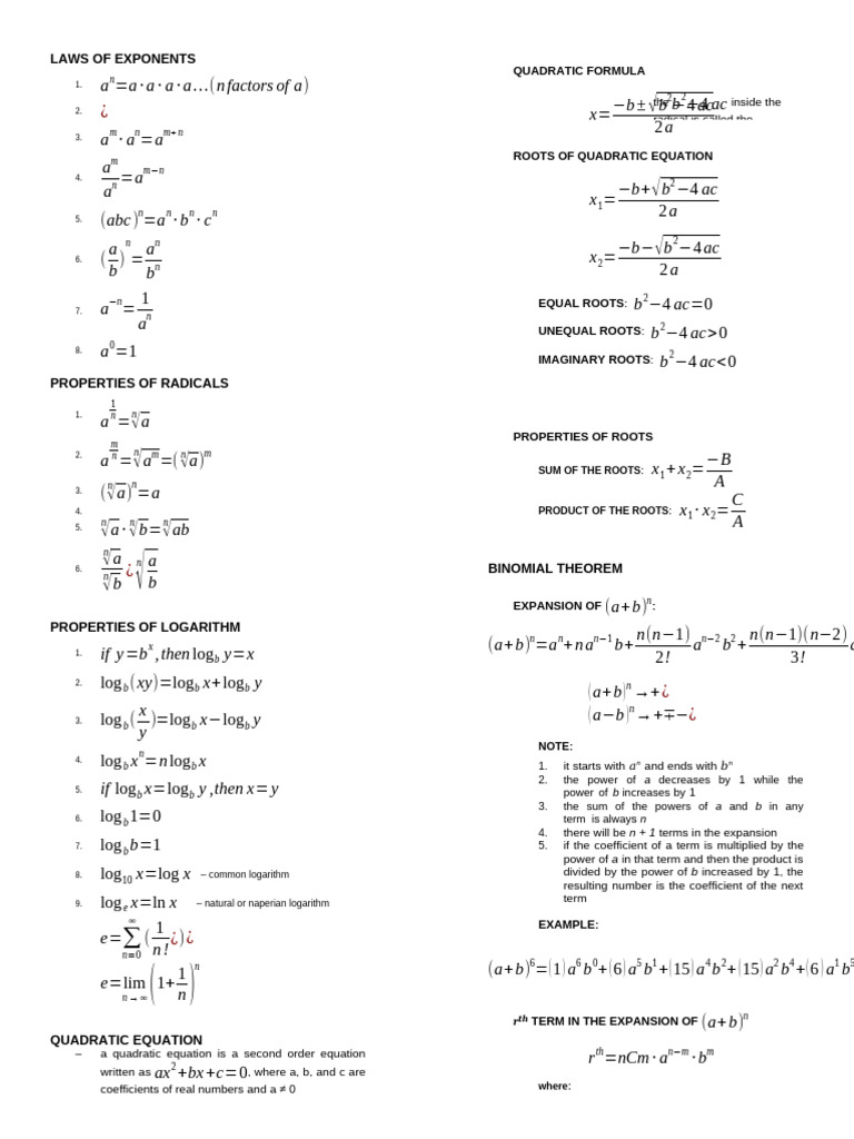 ALG1 | PDF | Quadratic Equation | Mathematics