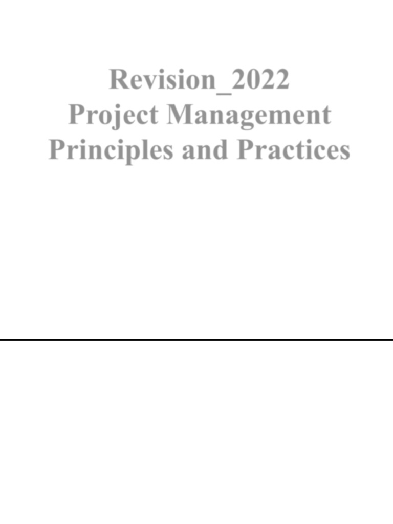 2022_Revision project management | PDF | Project Management | Business