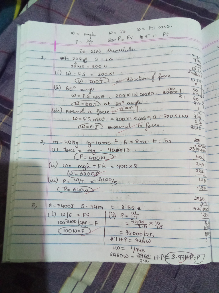 Selina Physics CH - 2 Numericals | PDF