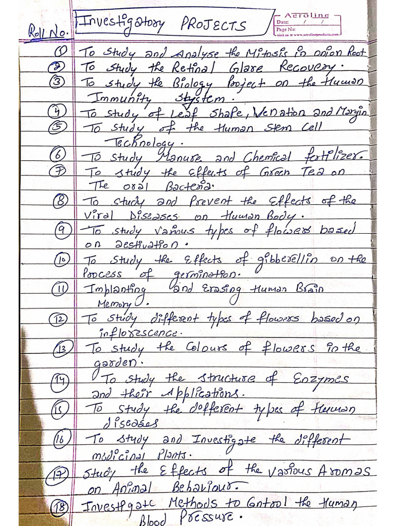 Biology Investigatory Projects For Xi Class | PDF